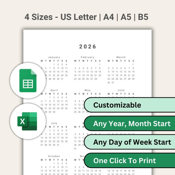 Excel Insert Page - Etsy