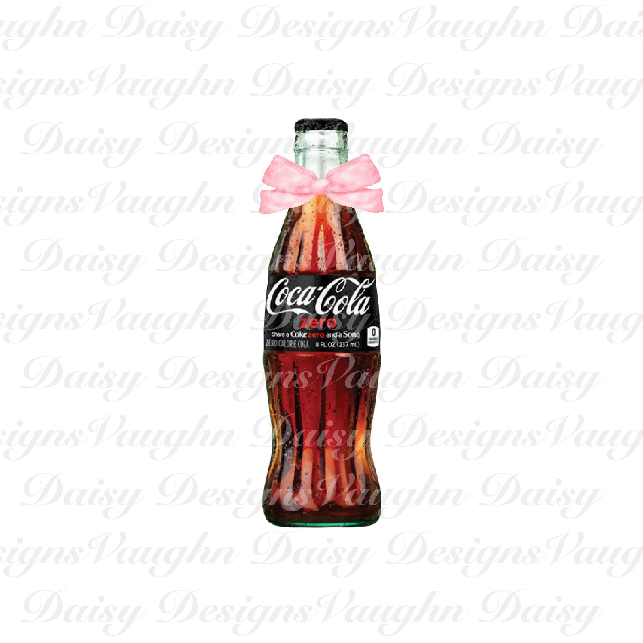 Vintage Coke Zero Bottle With Pink Bow PNG | Retro Digital Download ...