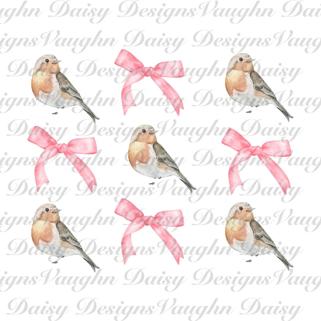 Cute Bird With Bow Clipart | Adorable Woodland Bird Graphic for ...