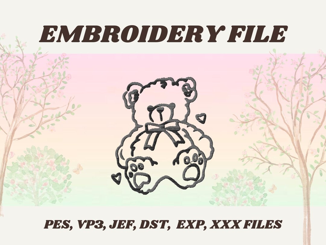 Teddy Bear Embroidery Design – Instant Download - Etsy