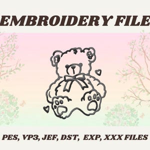 Teddy Bear Embroidery Design – Instant Download - Etsy