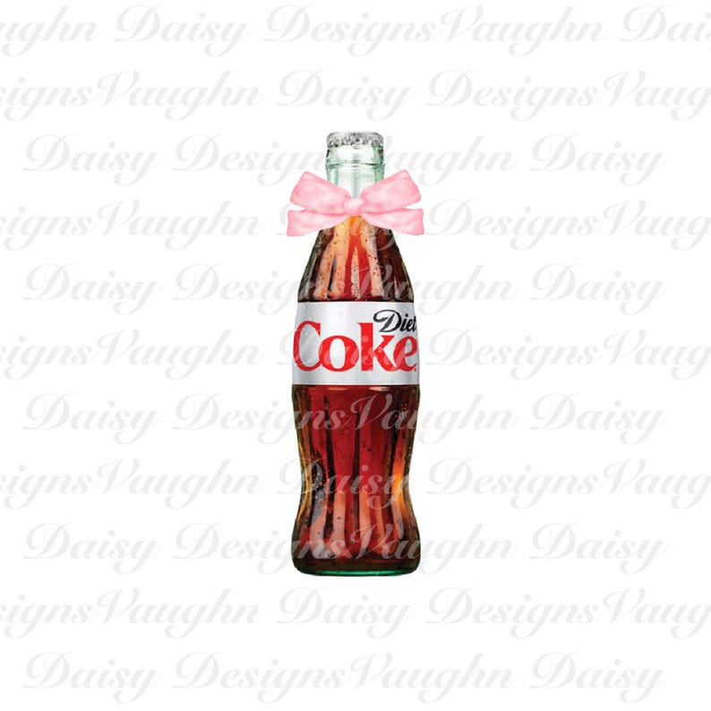 Vintage Diet Coke Zero Bottle With Pink Bow PNG | Retro Digital ...