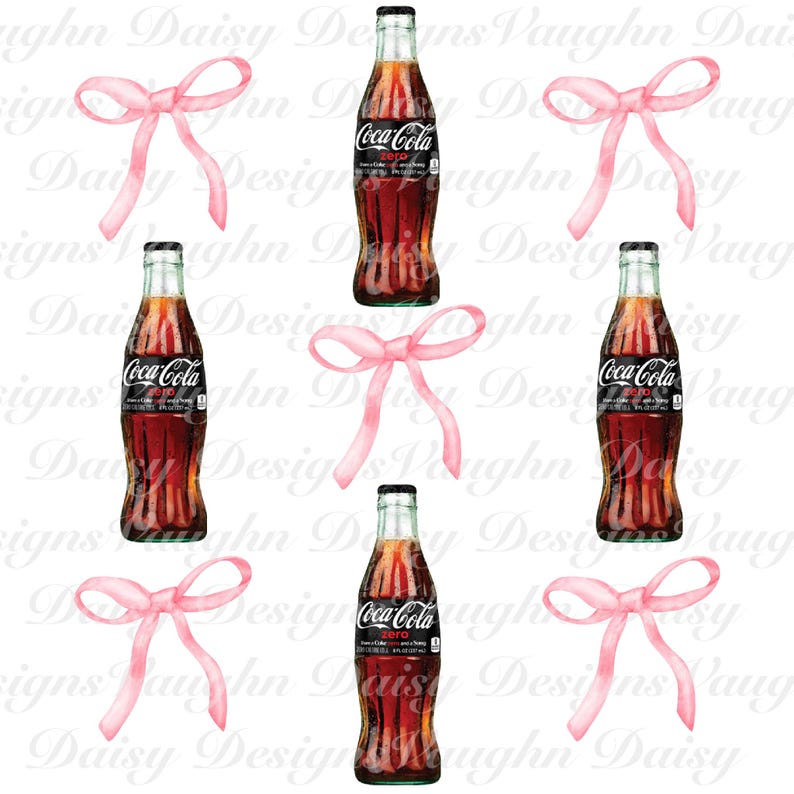 Preppy Coquette Bow Zero Coke Bottle PNG | Instant Digital Download - Etsy