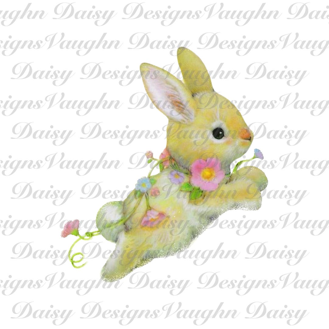 Cute Bunny Floral PNG Graphic | Spring Rabbit Illustration | No ...