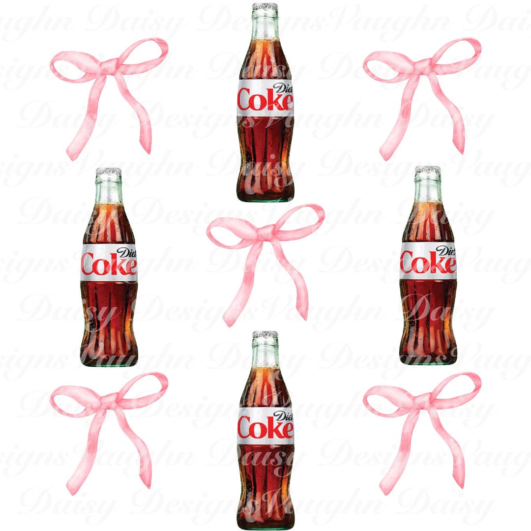 Preppy Coquette Bow Diet Coke Bottle PNG | Instant Digital Download - Etsy