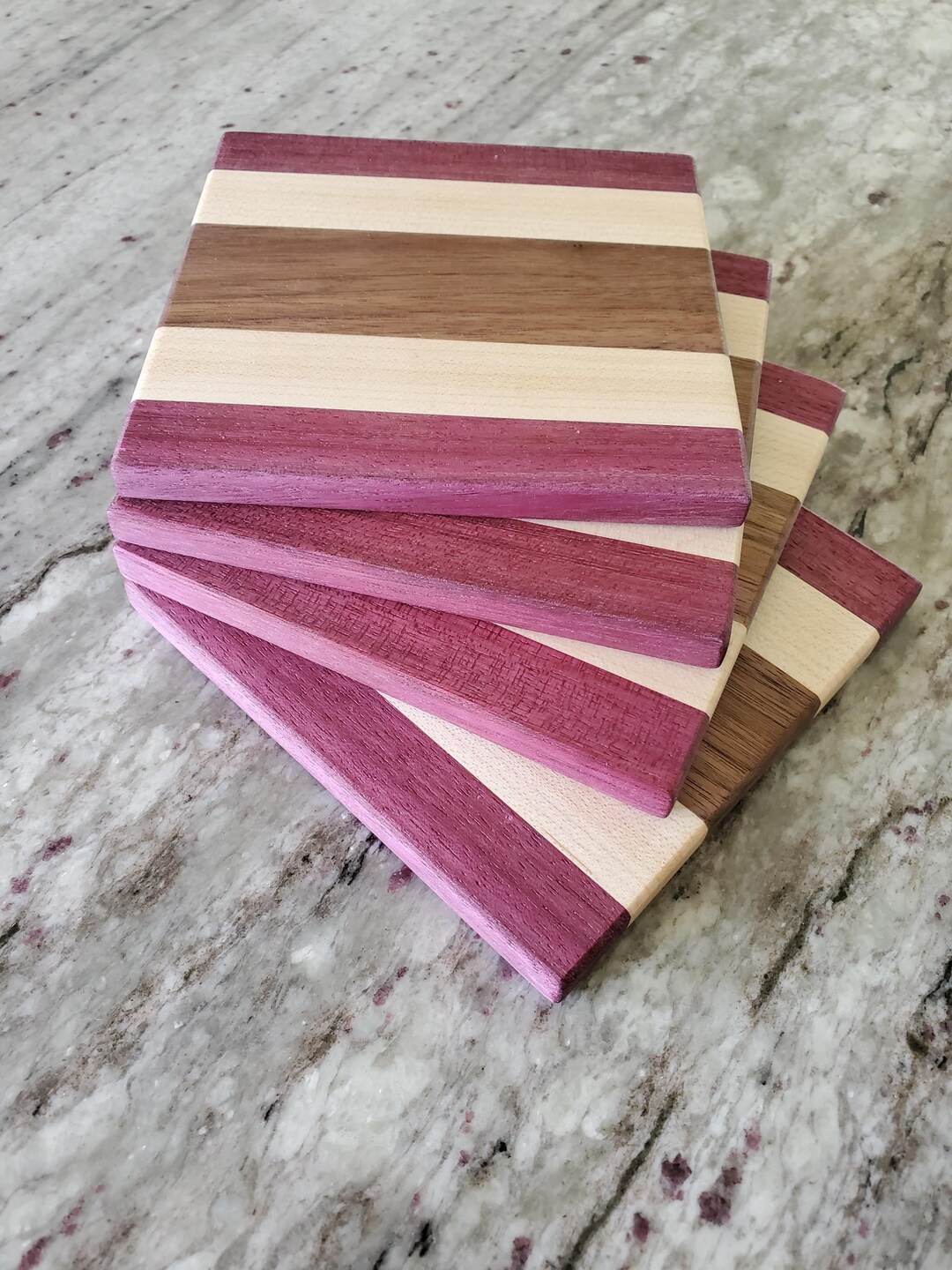 Handmade Wooden Coasters 4x4 Inch, Set of 4 - Etsy