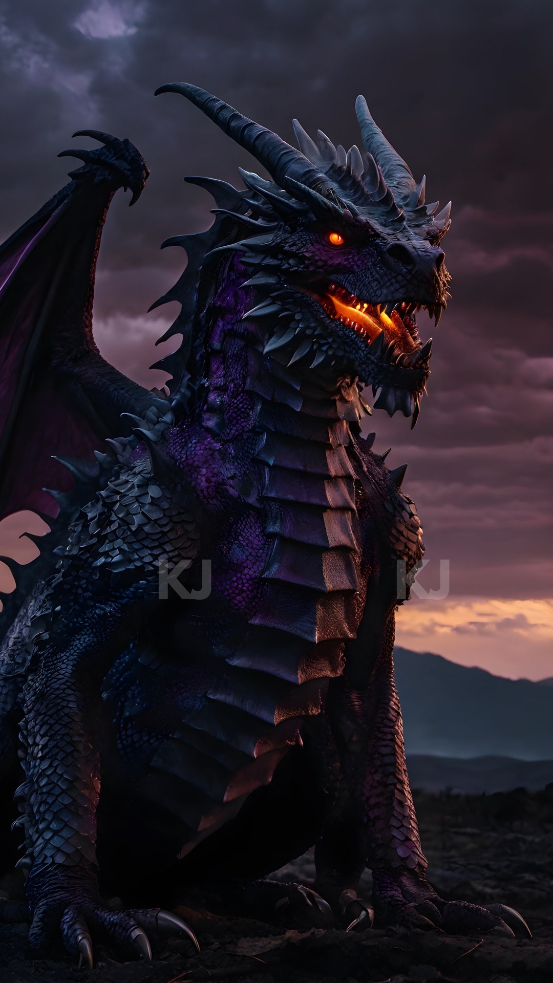 A Satanic Dragon Mobile Wallpaper - Etsy