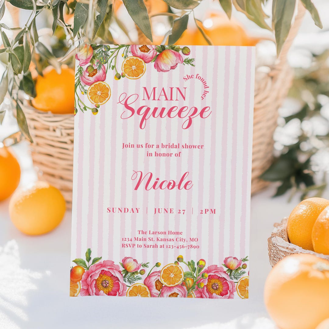 Citrus Bridal Shower Brunch Invite She Found Her Main Squeeze ...
