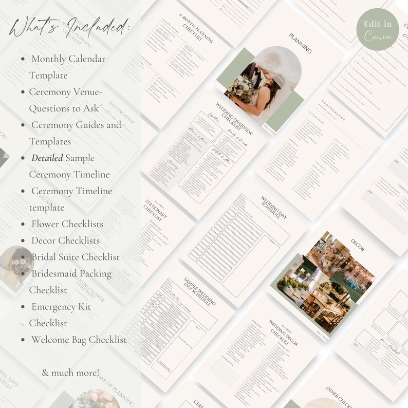 Wedding Day Timeline Printable Ceremony Planning Photography Guide ...