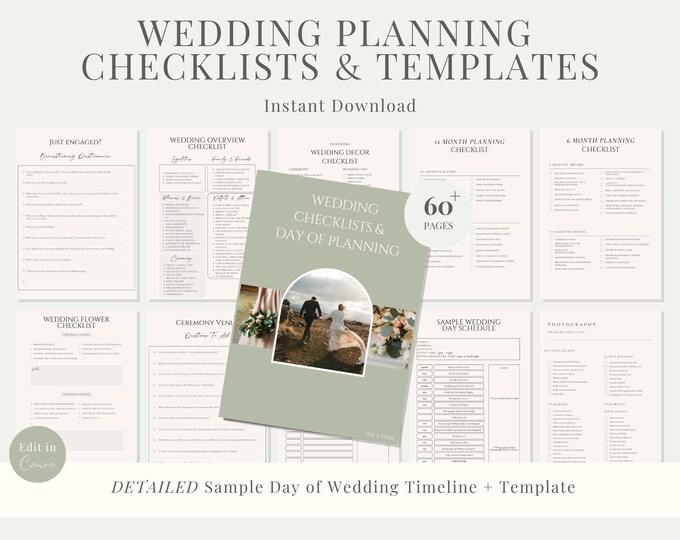 Wedding Day Timeline Printable Ceremony Planning Photography Guide ...