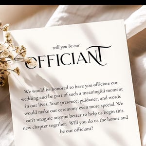Wedding Officiant Proposal Card Will You Marry Me Customize Best Man ...