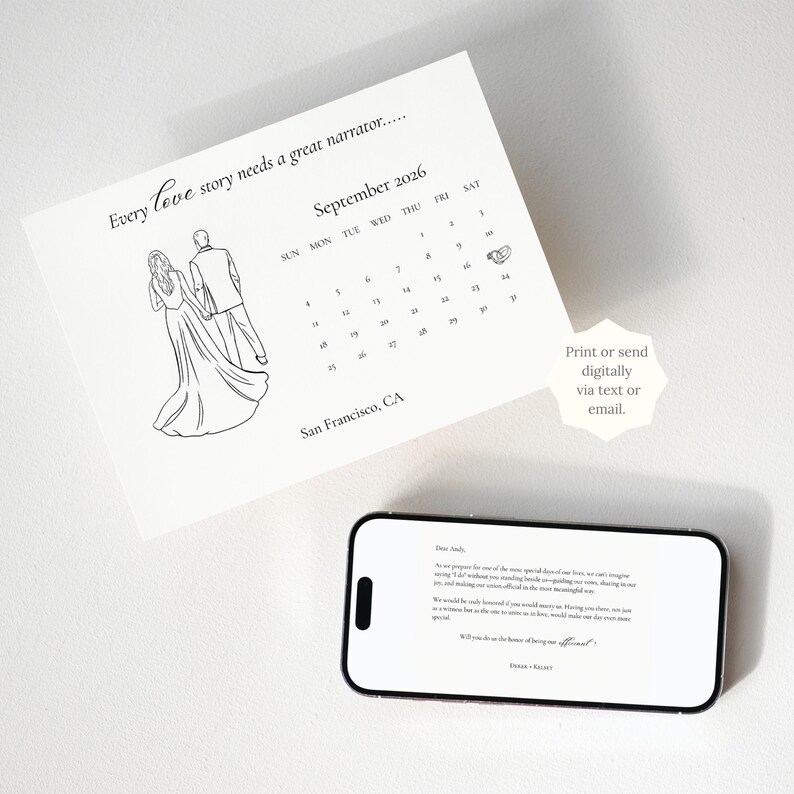 Will You Marry Me Proposal Officiant Card Printable Wedding Officiant ...