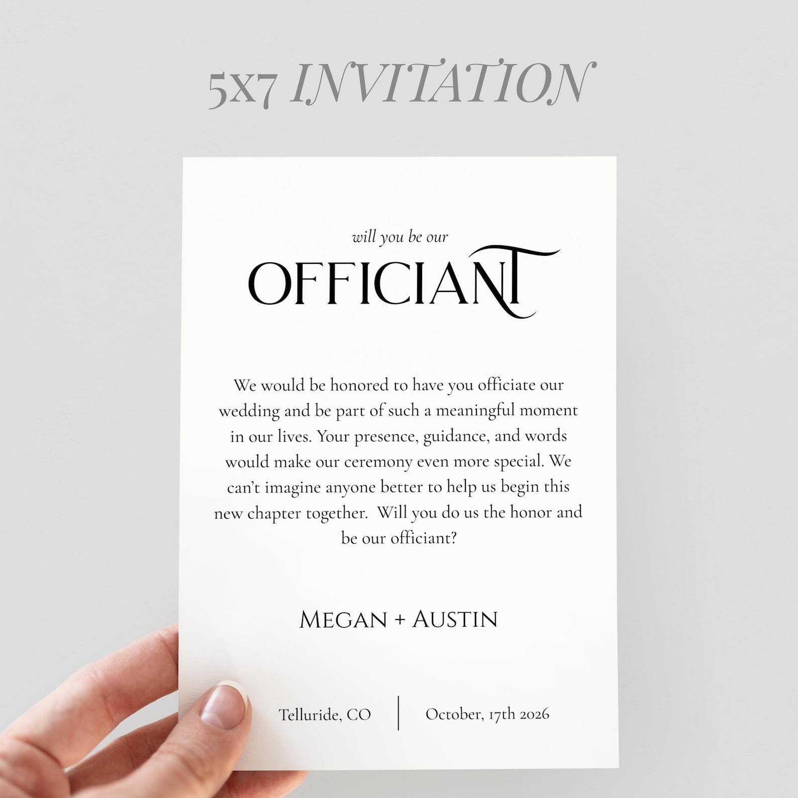 Wedding Officiant Proposal Card Will You Marry Me Customize Best Man ...