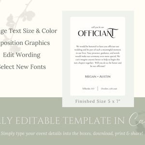 Wedding Officiant Proposal Card Will You Marry Me Customize Best Man ...