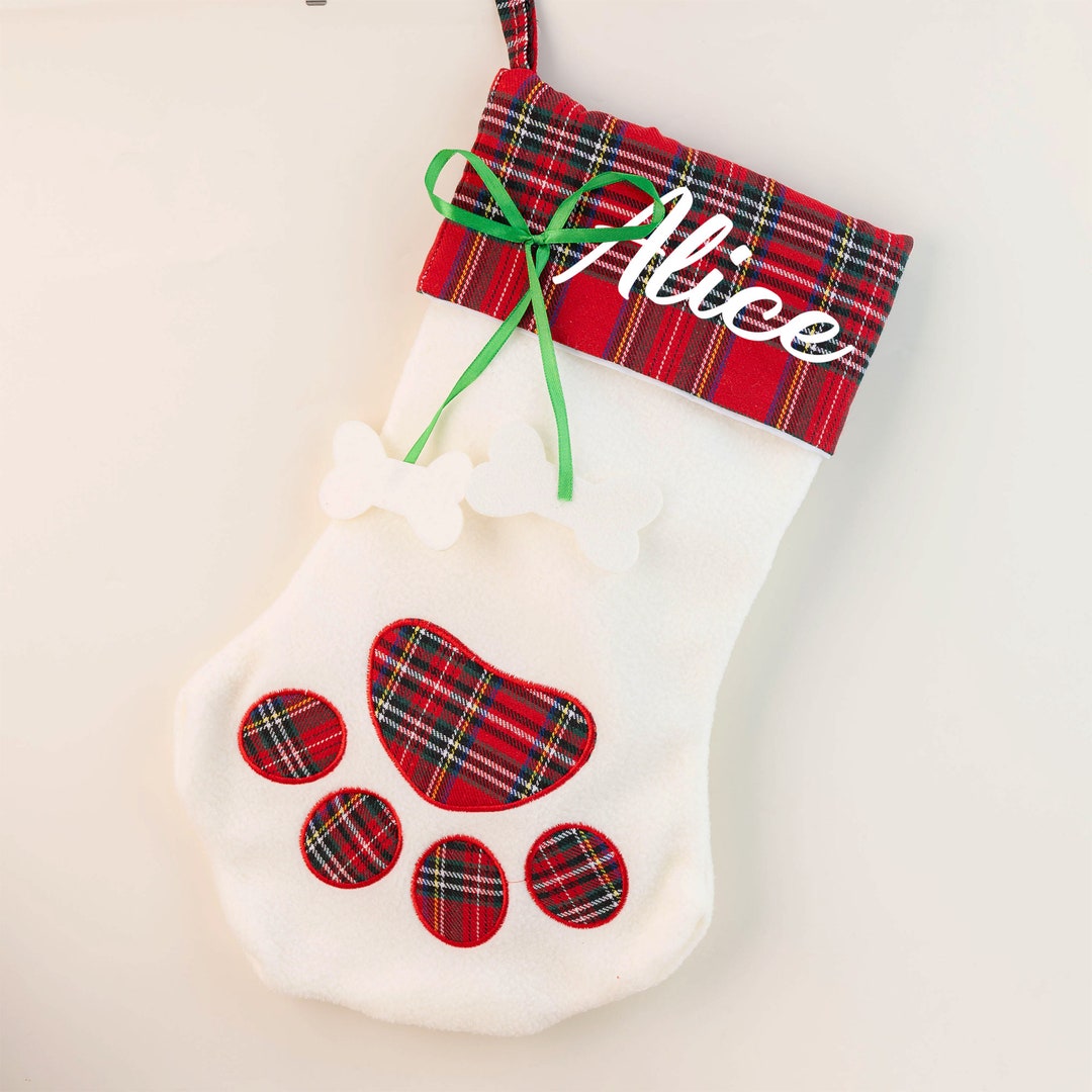 Custom Dog Paw Christmas Stockings, Personalized Pet Paw Christmas ...