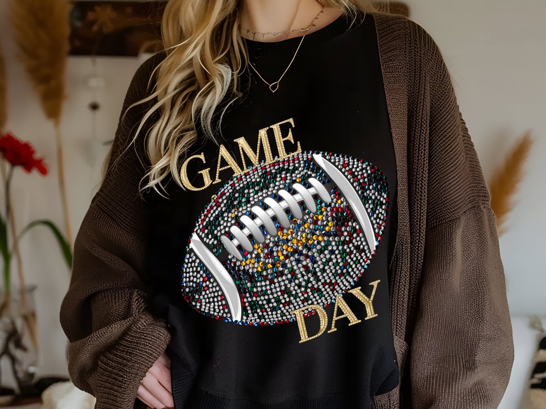Rhinestone Football Png Retro Football Game Day Png Fall Football ...
