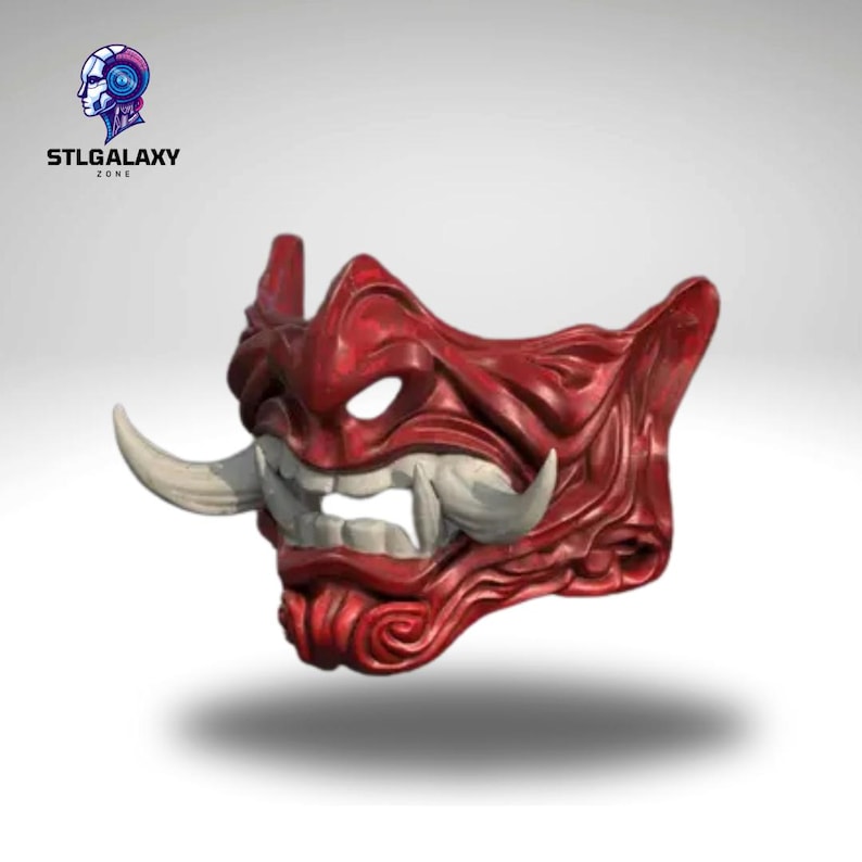 Mempo Akuma Oni Mask STL File – Samurai Demon Mask – 3D Printable ...