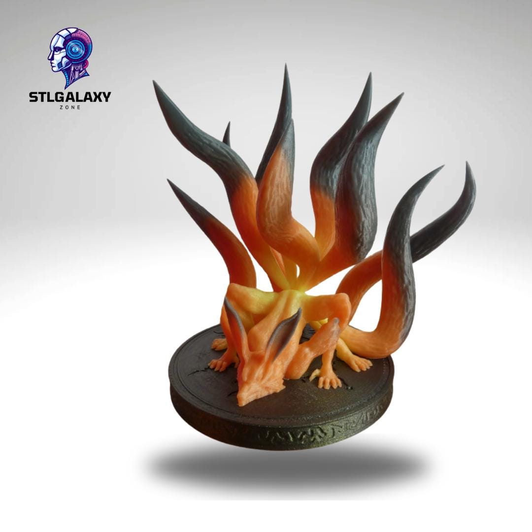 Nine-tailed Fox 3D Model – Digital STL File for Printing, Display, and ...