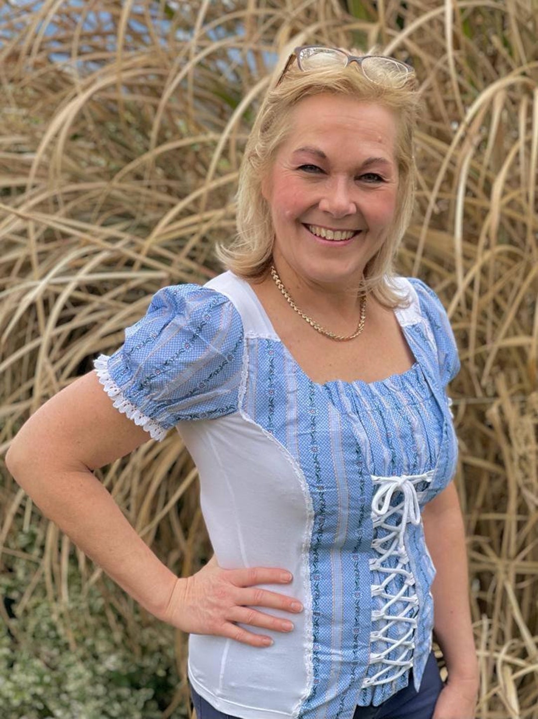 Vintage Women's Bustier Made of Edelweiss Fabric and Plain Inserts ...