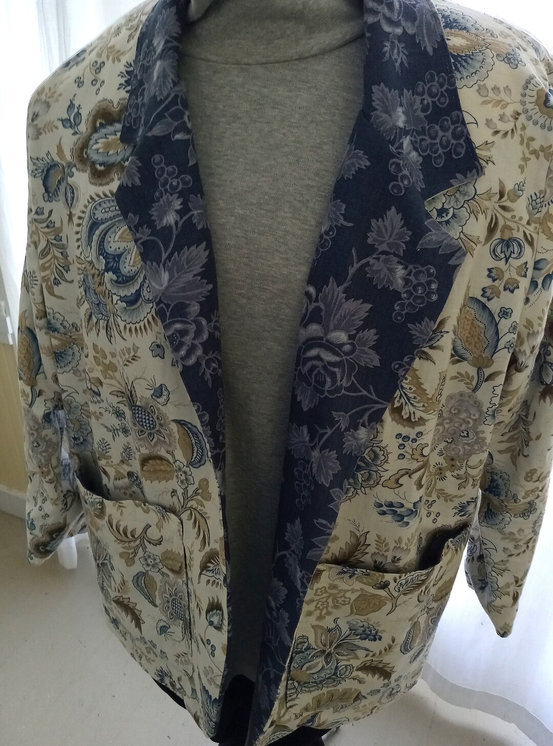 Linen Paisley Jacket - Etsy