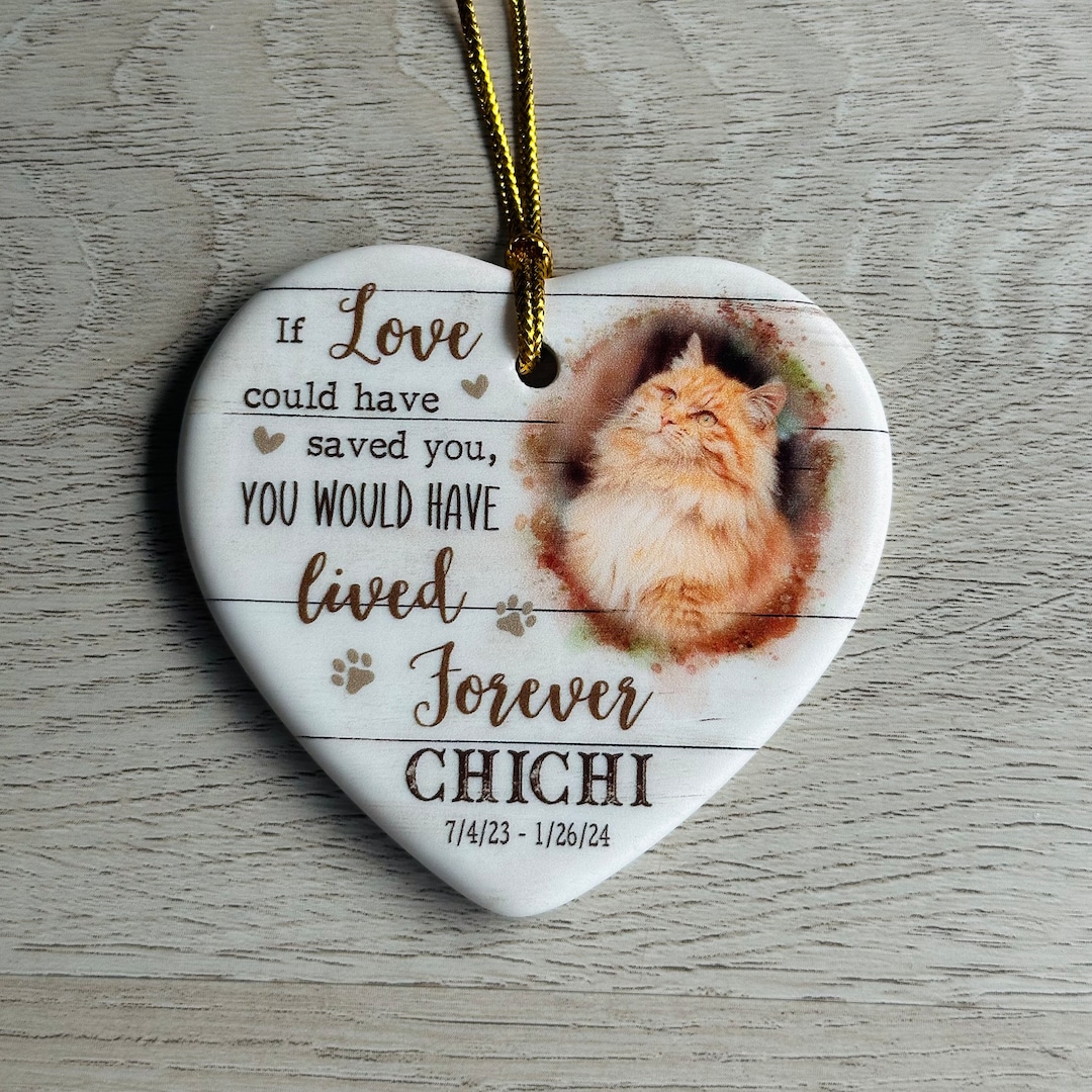 Cat Memorial Ornament, Custom Cat Photo Ornament, Pet Memorial Gifts ...