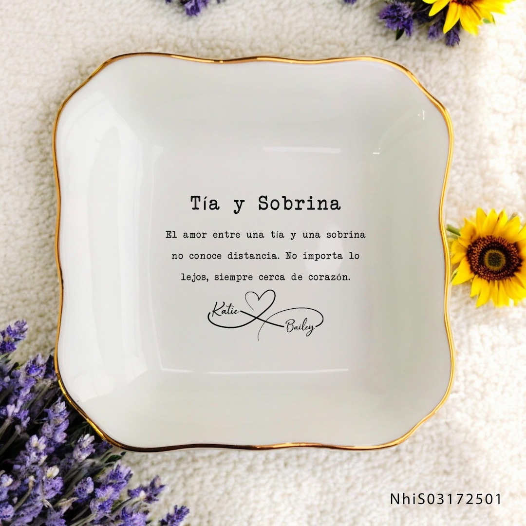Tia Spanish Poem Ring Dish, Aunt and Niece Gift, Aunt Gift, Gift for ...