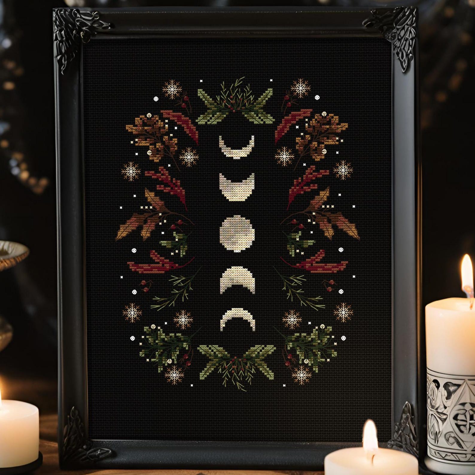 Mystic Cross Stitch Pattern - Seasonal Moons | Digital PDF Chart ...