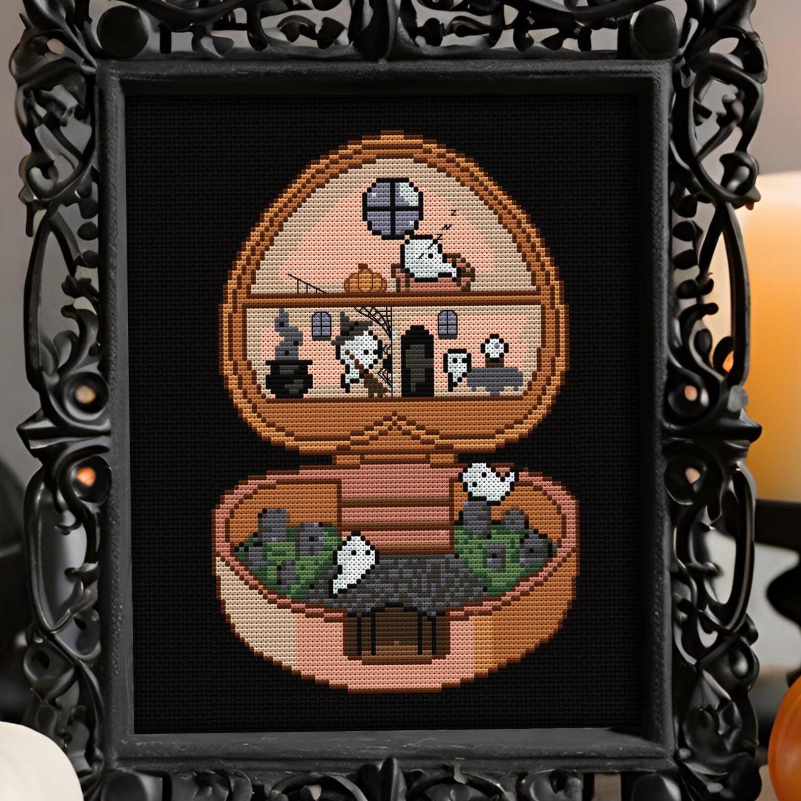 Mystic Cross Stitch Pattern - Haunted Pocket House | Digital PDF Chart ...