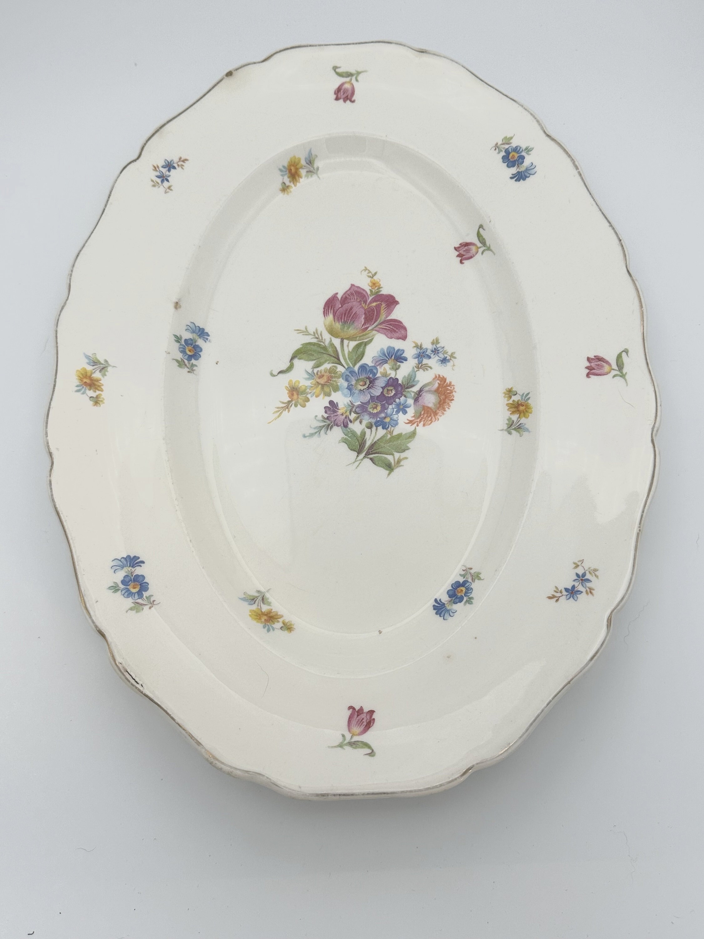 Keystone Canonsburg Pottery Co. Vintage Floral Oval Serving Platter, 13 ...