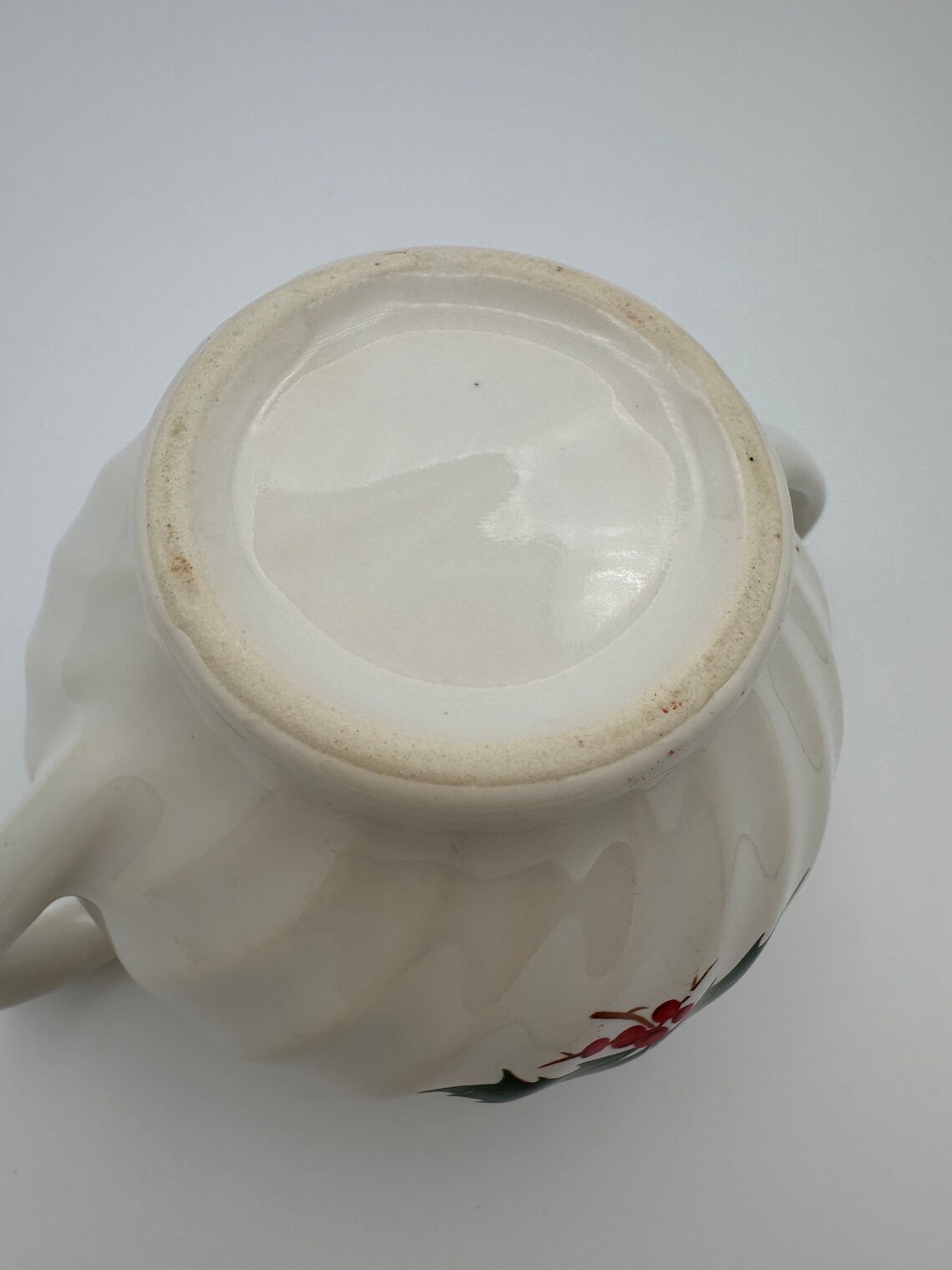 Scio Pottery Holly Pattern Sugar Bowl Without Lid 4, MCM Christmas ...