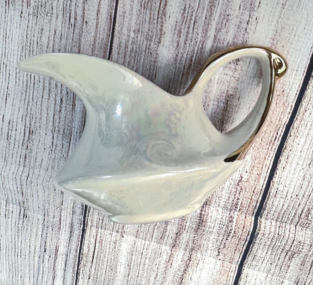 Vintage Pearl China Porcelain White Iridescent Lusterware Creamer ...