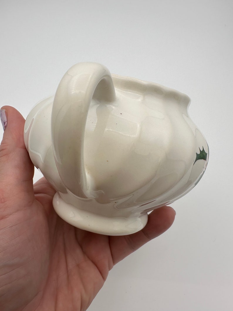 Scio Pottery Holly Pattern Sugar Bowl Without Lid 4, MCM Christmas ...