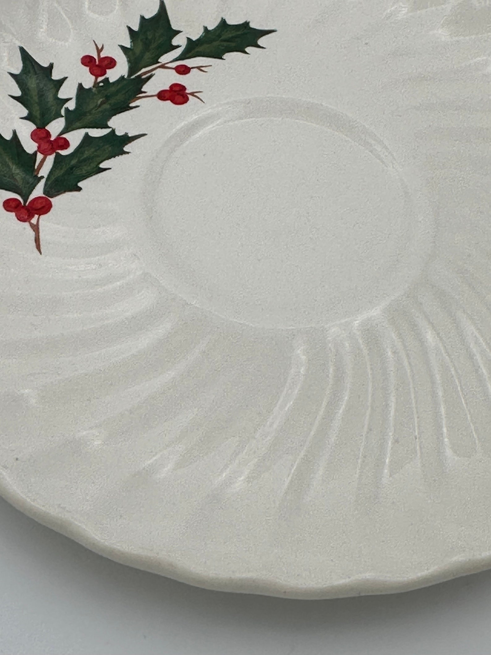 Scio Pottery Holly Pattern Saucer 6”, MCM Christmas China Holly With ...