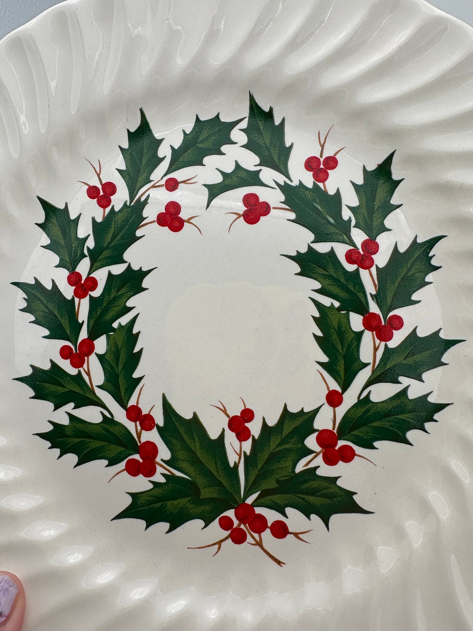 Scio Pottery Holly Pattern Dinner Plate 10 1/8”, MCM Holly With Berries ...