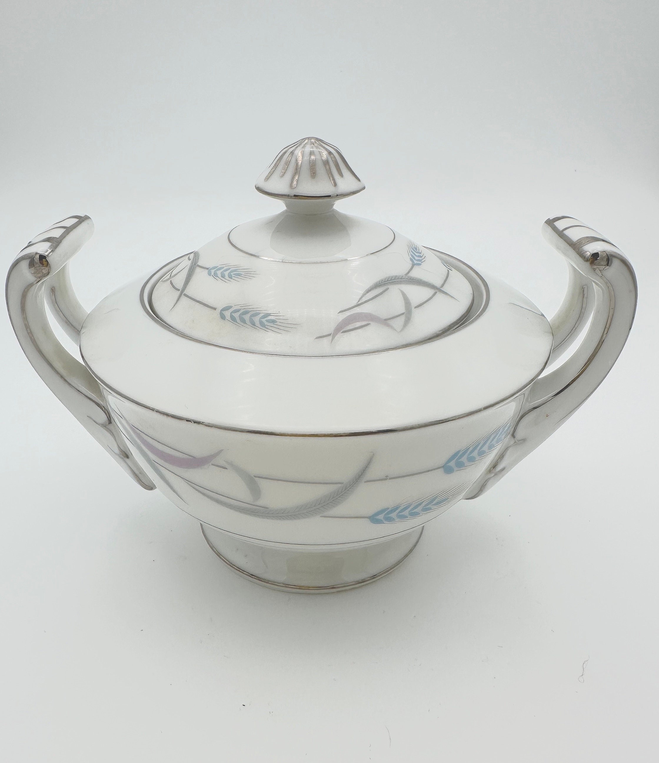 Vintage Valmont China Royal Wheat Pattern Sugar Bowl With Lid and ...