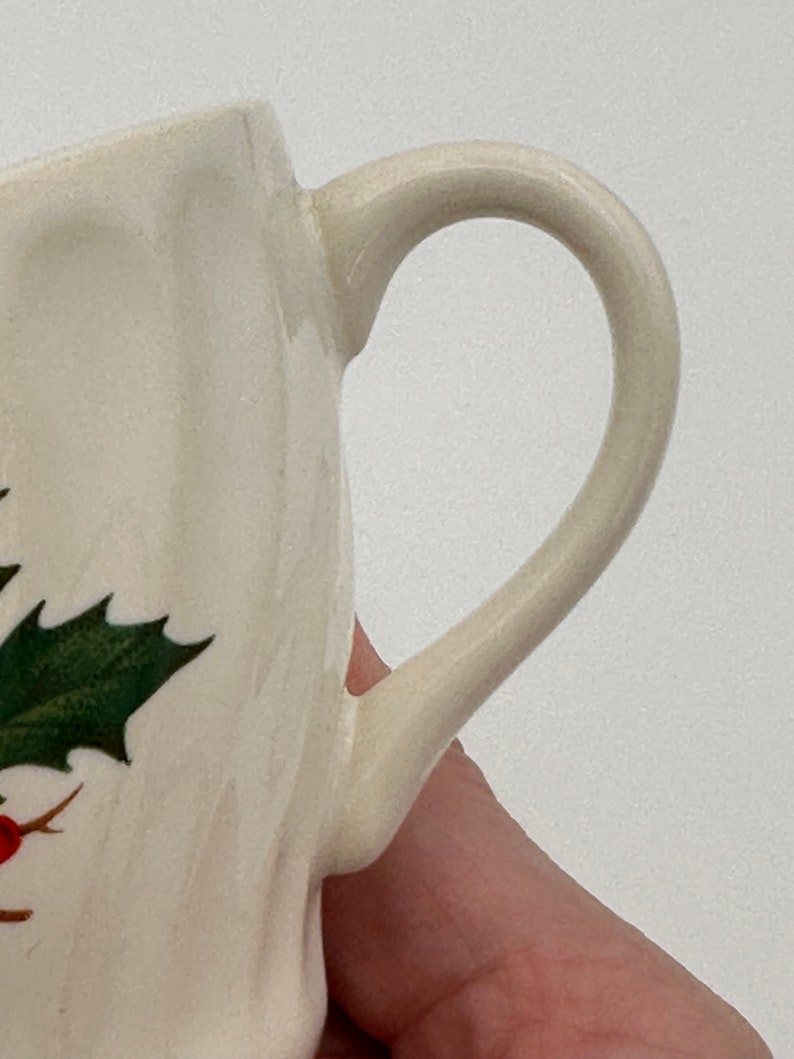 Scio Pottery Holly Pattern Flat Cup, Teacup 2 3/4, MCM Christmas China ...