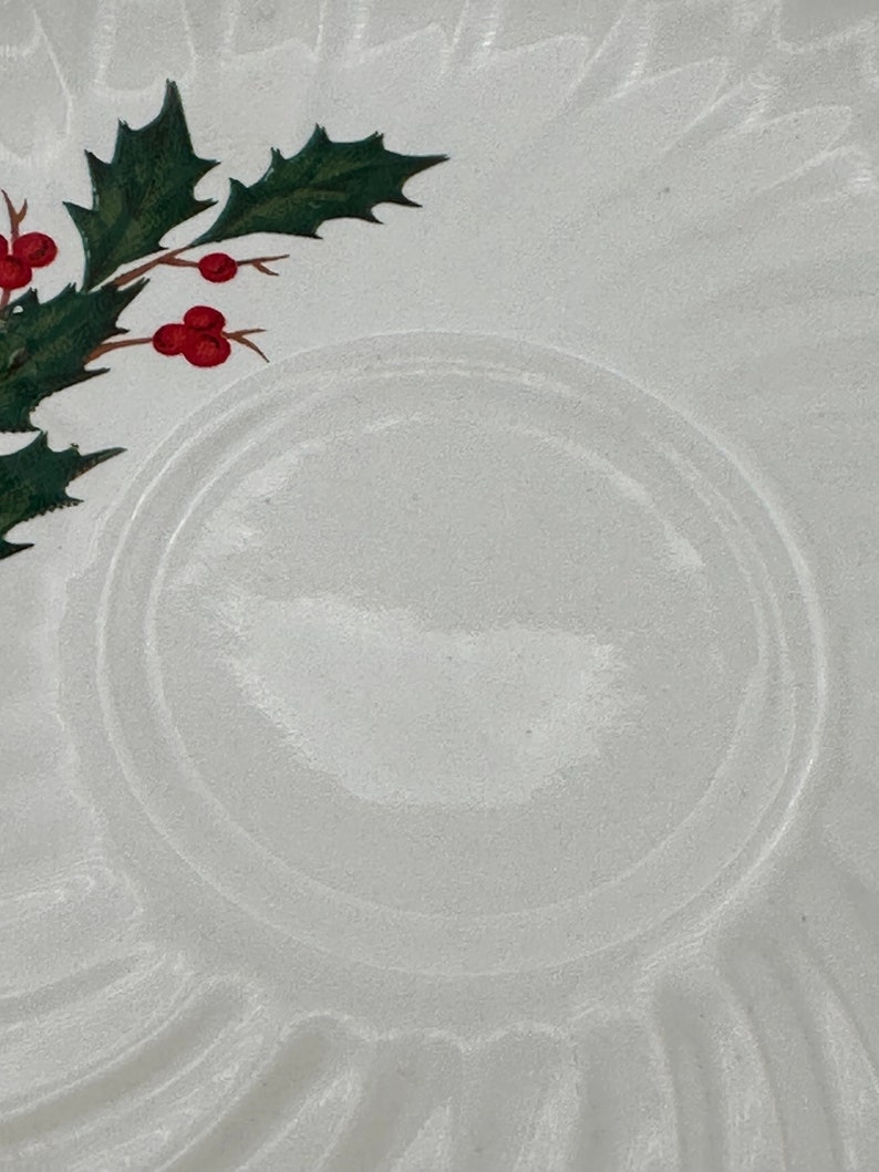 Scio Pottery Holly Pattern Saucer 6”, MCM Christmas China Holly With ...