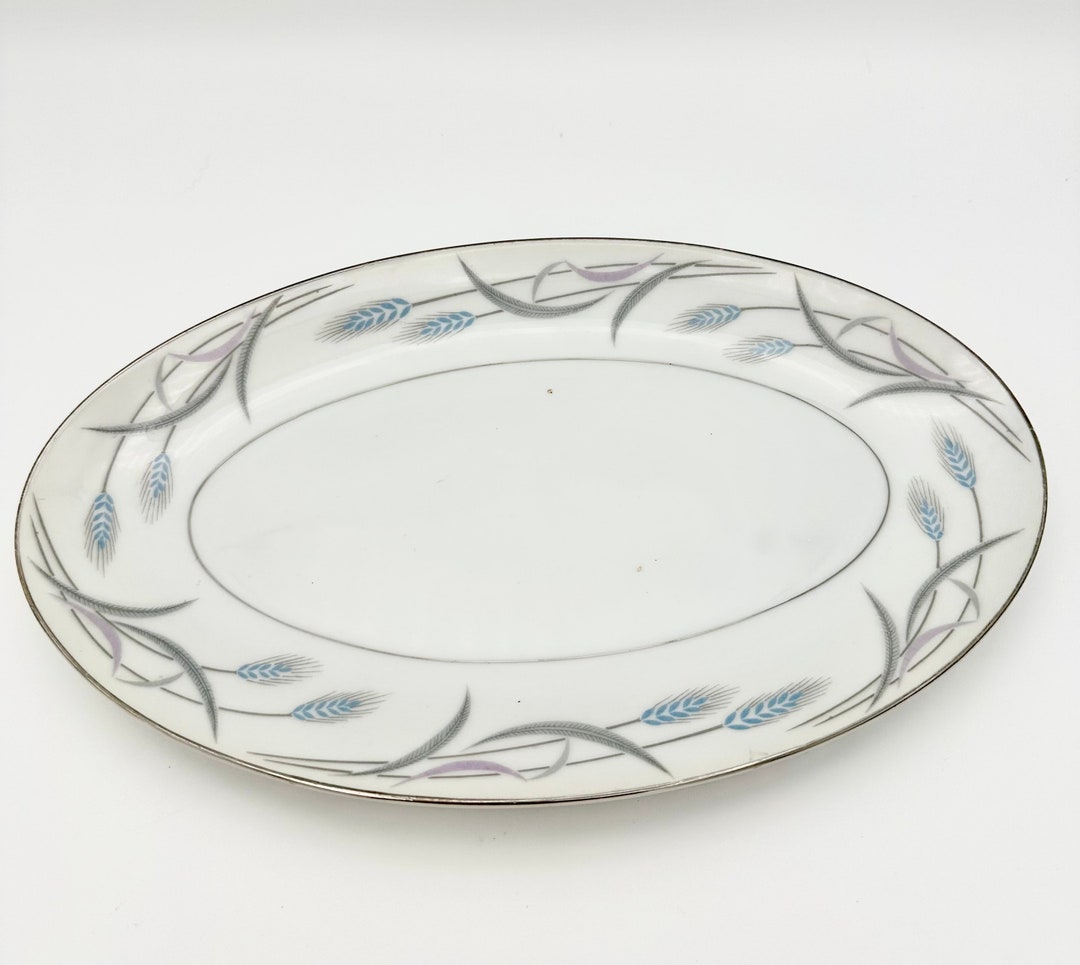 Vintage Valmont China Royal Wheat Pattern Oval Relish Dish Plate 9 5/8 ...
