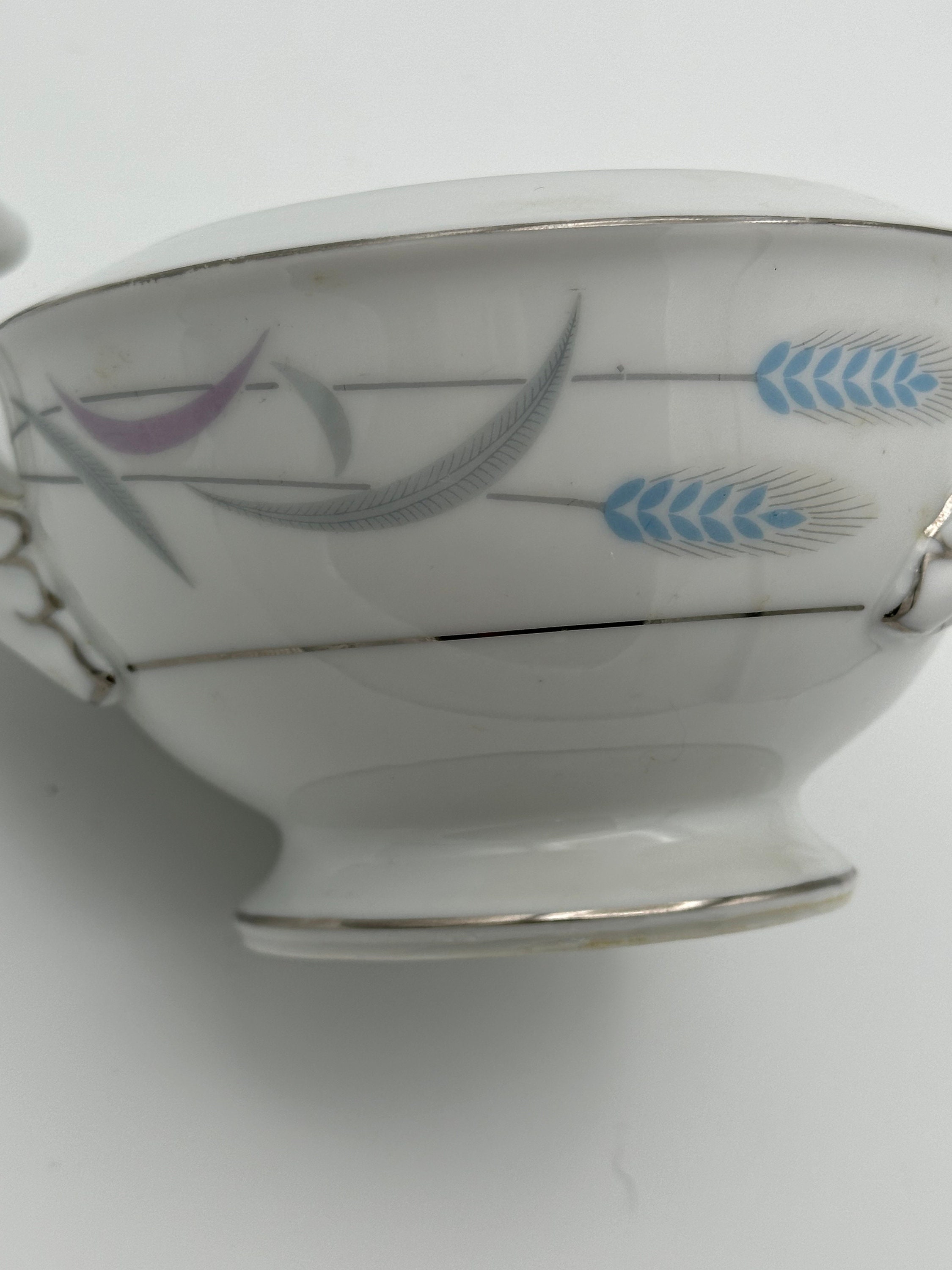 Vintage Valmont China Royal Wheat Pattern Sugar Bowl With Lid and ...
