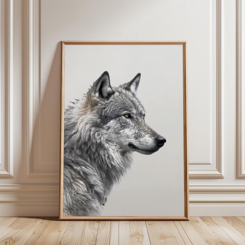Wolf Digital Poster Retro Wildlife Art in Vintage Colors Perfect ...