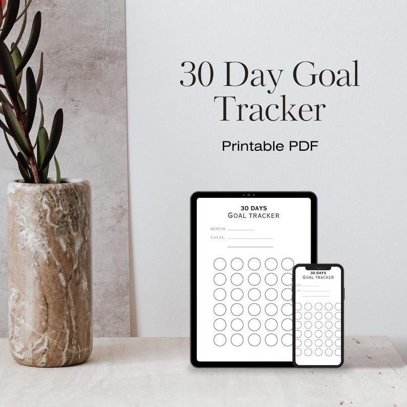 30 Day Challenge, Goal Setting, Progress Tracker, Habit Learner, A4 ...