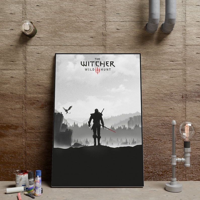 The Witcher 3 Wild Hunt Poster, Geralt of Rivia Wall Art, Premium ...