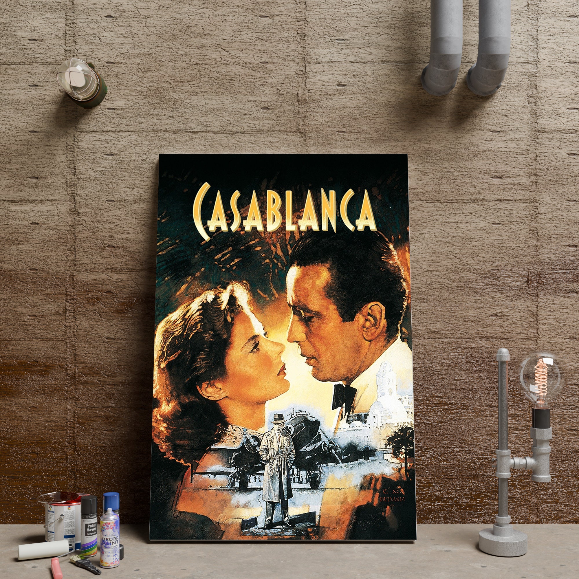 Casablanca 1942 Poster, 40s Movie Wall Art, Humphrey Bogart Poster ...