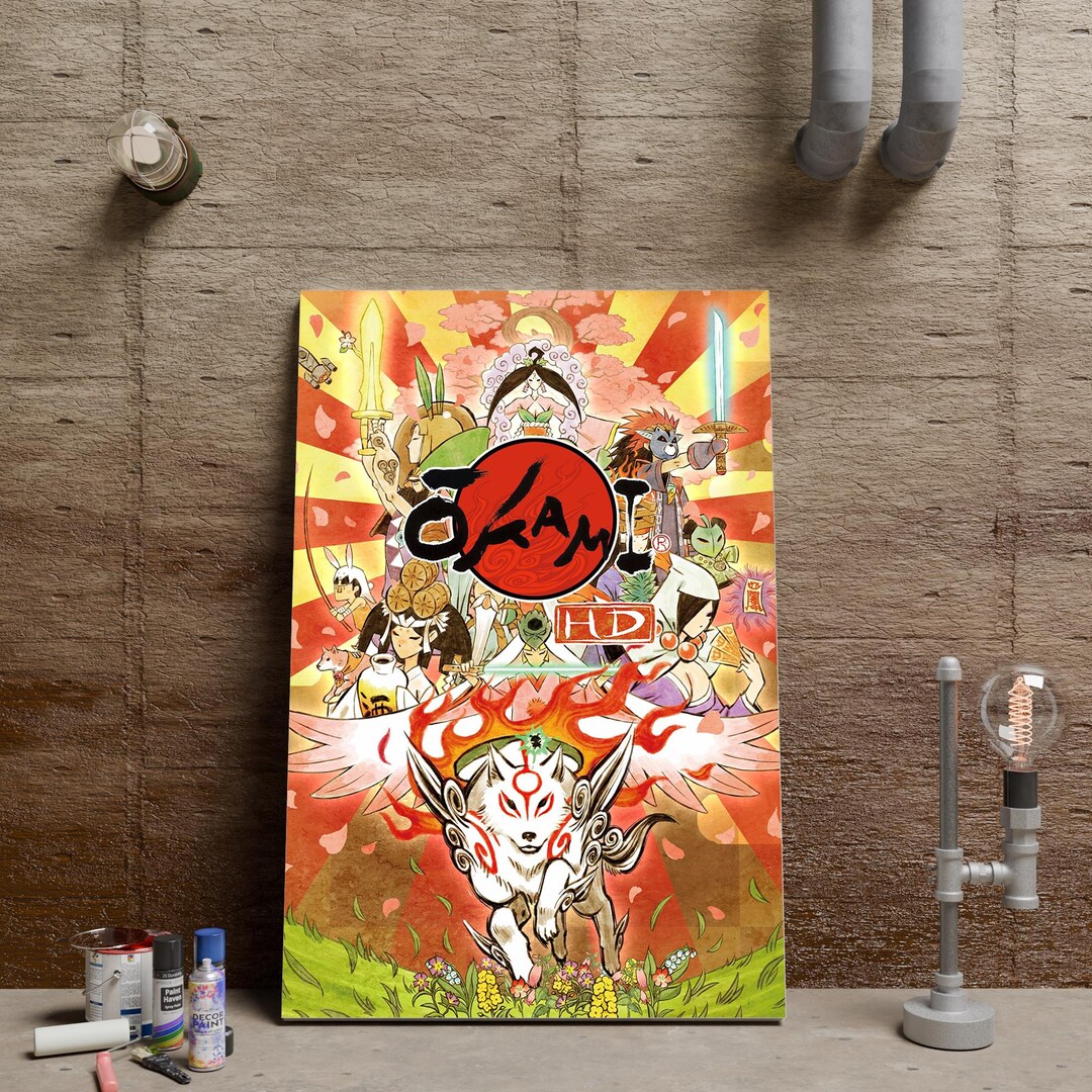 Okami Poster, Japanese Mythology Wall Art, Premium Canvas Print, Room ...