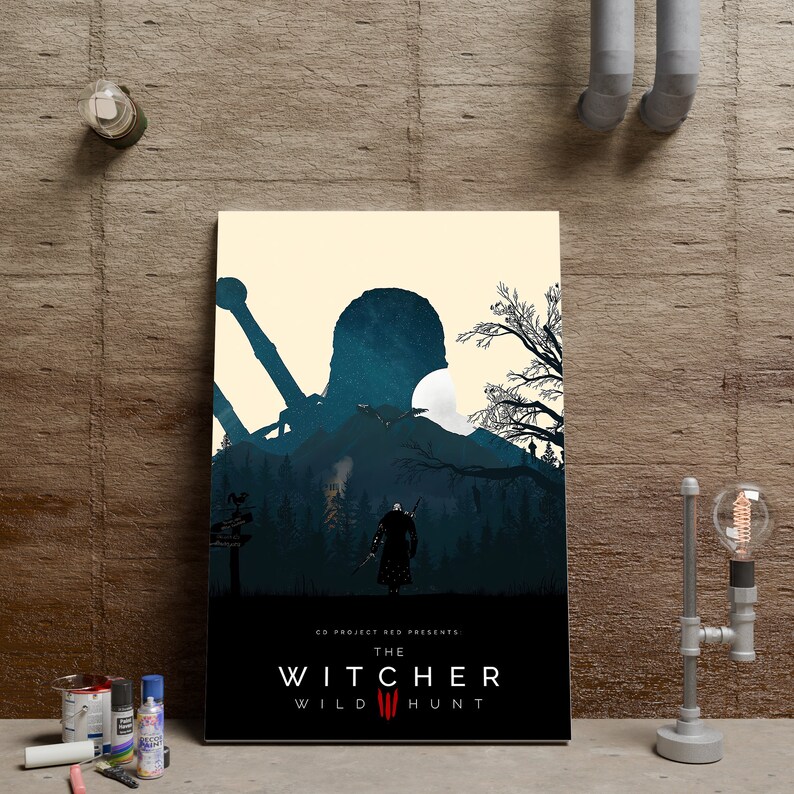 The Witcher 3 Wild Hunt Poster, Geralt of Rivia Wall Art, Premium ...