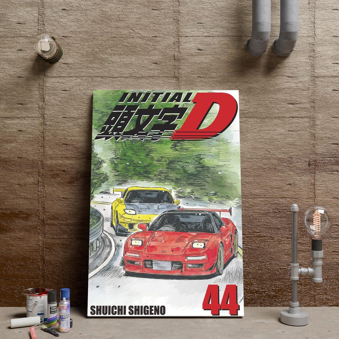 Initial D Anime Poster, Manga Wall Art, Wall Decor, Rolled Canvas Print ...
