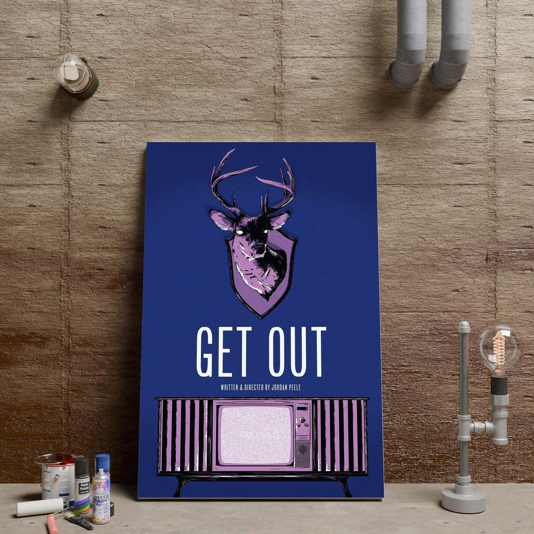 Get Out Poster, Movie Wall Art, Film Poster, Rolled Canvas Print, Gift ...