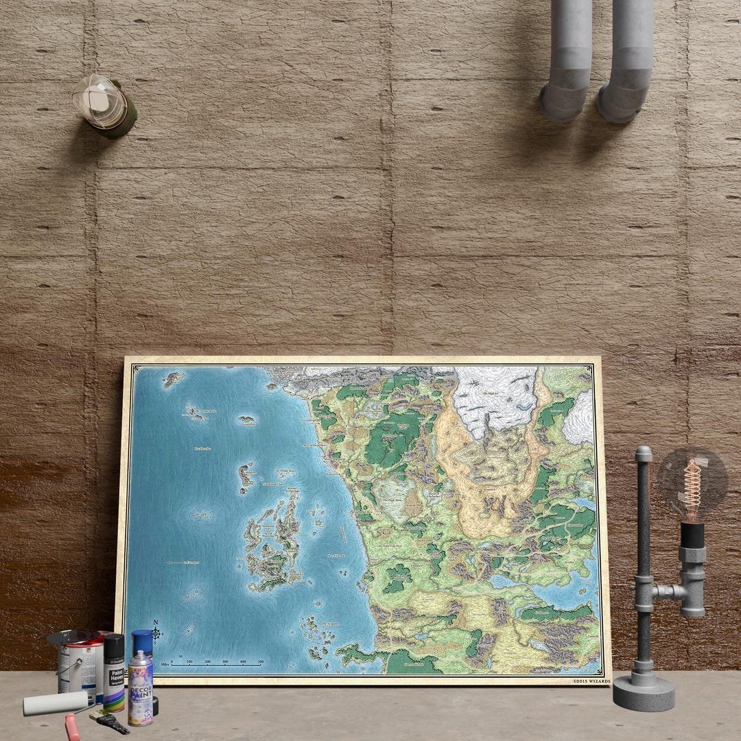 Dungeons and Dragons Map Poster, Dnd Wall Art, Premium Canvas Print ...