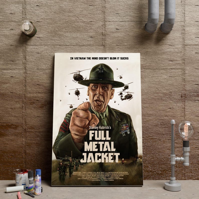 Full Metal Jacket Poster, Wall Art, War Movie Poster, Drama Movie Print ...