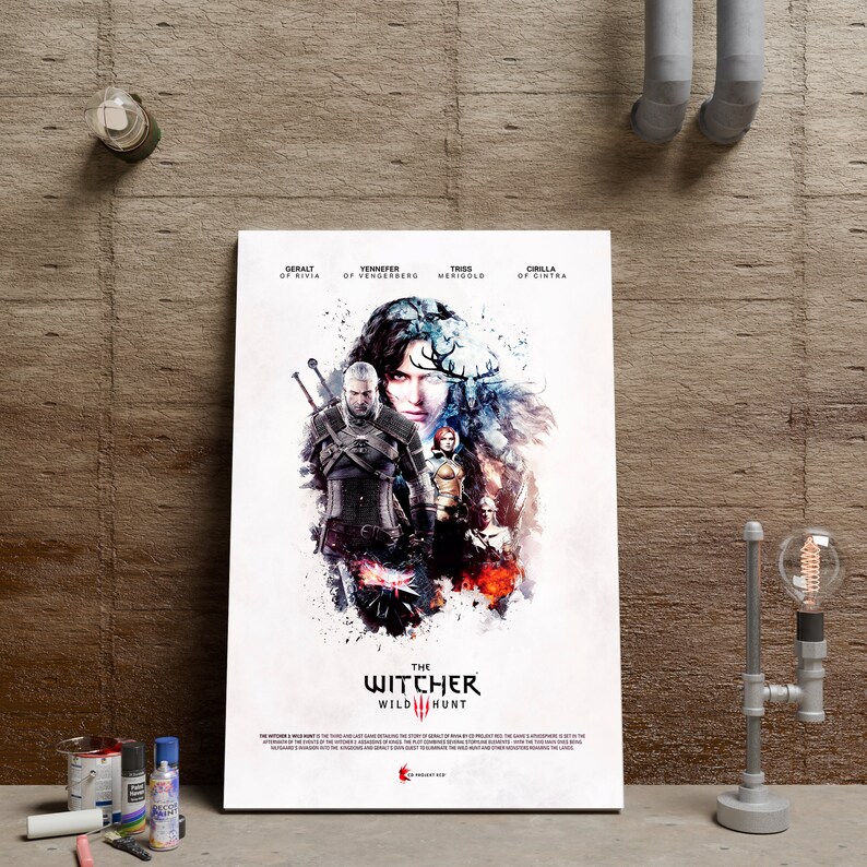 The Witcher 3 Wild Hunt Poster, Geralt of Rivia Wall Art, Premium ...